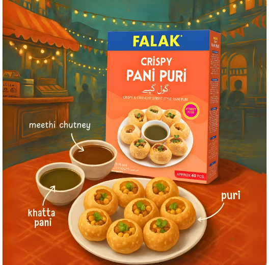 FALAK CRISPY PANI PURI 40PCS 220GM – Nazar Jan's Supermarket