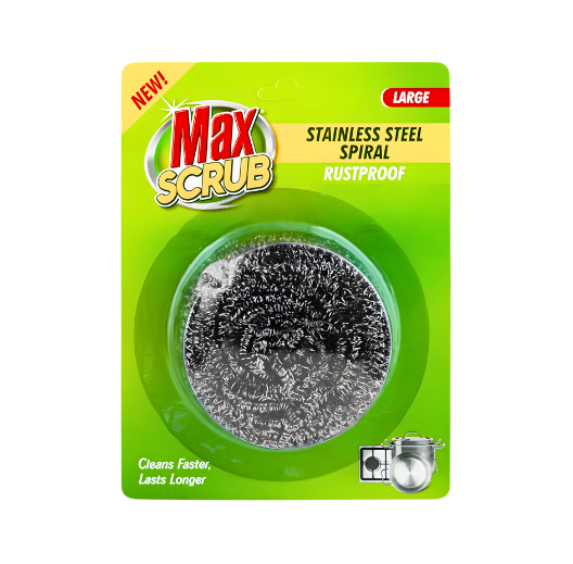 MAX SCRUB STAINLESS STEEL SPIRAL LARGE – Nazar Jan's Supermarket