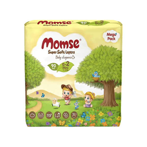 MOMSE BABY DIAPERS S-2 MINI 4-8 KG 90PCS – Nazar Jan's Supermarket